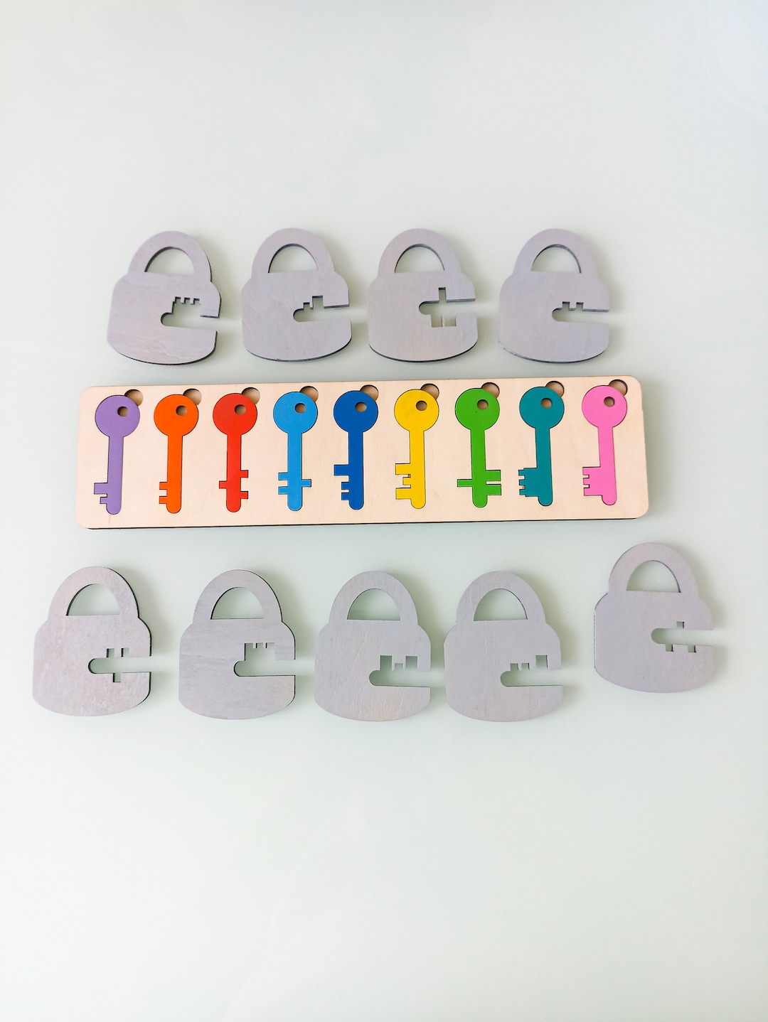 Toddlers Puzzle Keys and Locks Matching Game for Kids Fine Motor Skills ...
