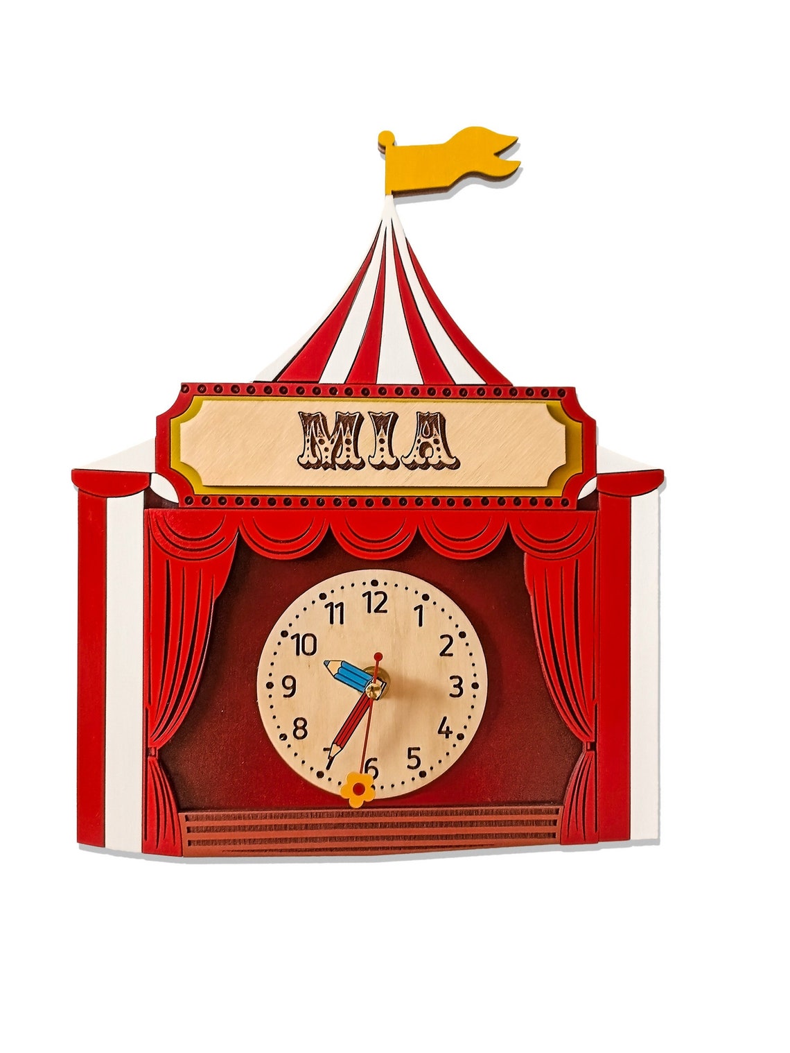 Unique Wall Clock Perfect Kids Room Decor Children's Circus Theme ...