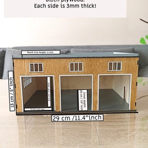 3 Car Garage With Easy-to-use Ramp, Miniature Toy Car Garage, Dollhouse ...