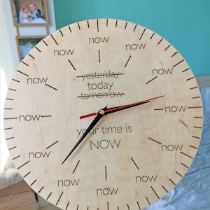 Motivational Wall Clock Inspirational Clock Now Modern Wall Clock ...