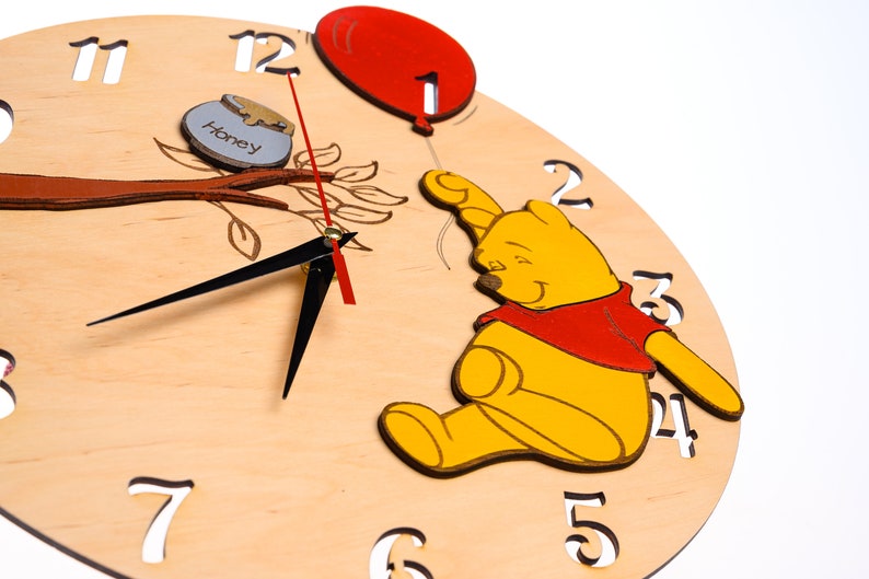 Pooh Wall Decoration Clock Kids Bedroom Art Kids Playroom - Etsy