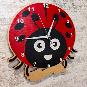Adorable Wooden Ladybug Wall Clock - Fun and Functional Nursery Decor ...