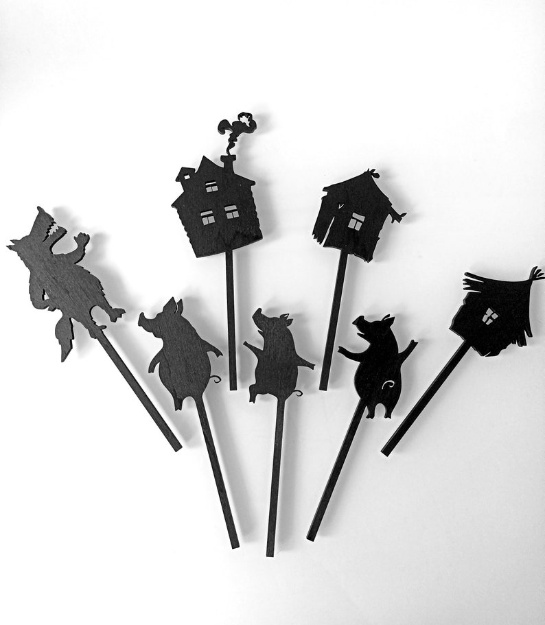 The Three Little Pigs Storytelling Shadow Puppetry Shadow Play - Etsy