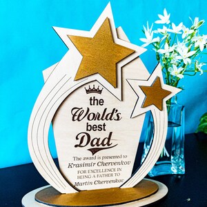 Father's Day Award Best Dad Winning Prize Great Personalised Gift for ...