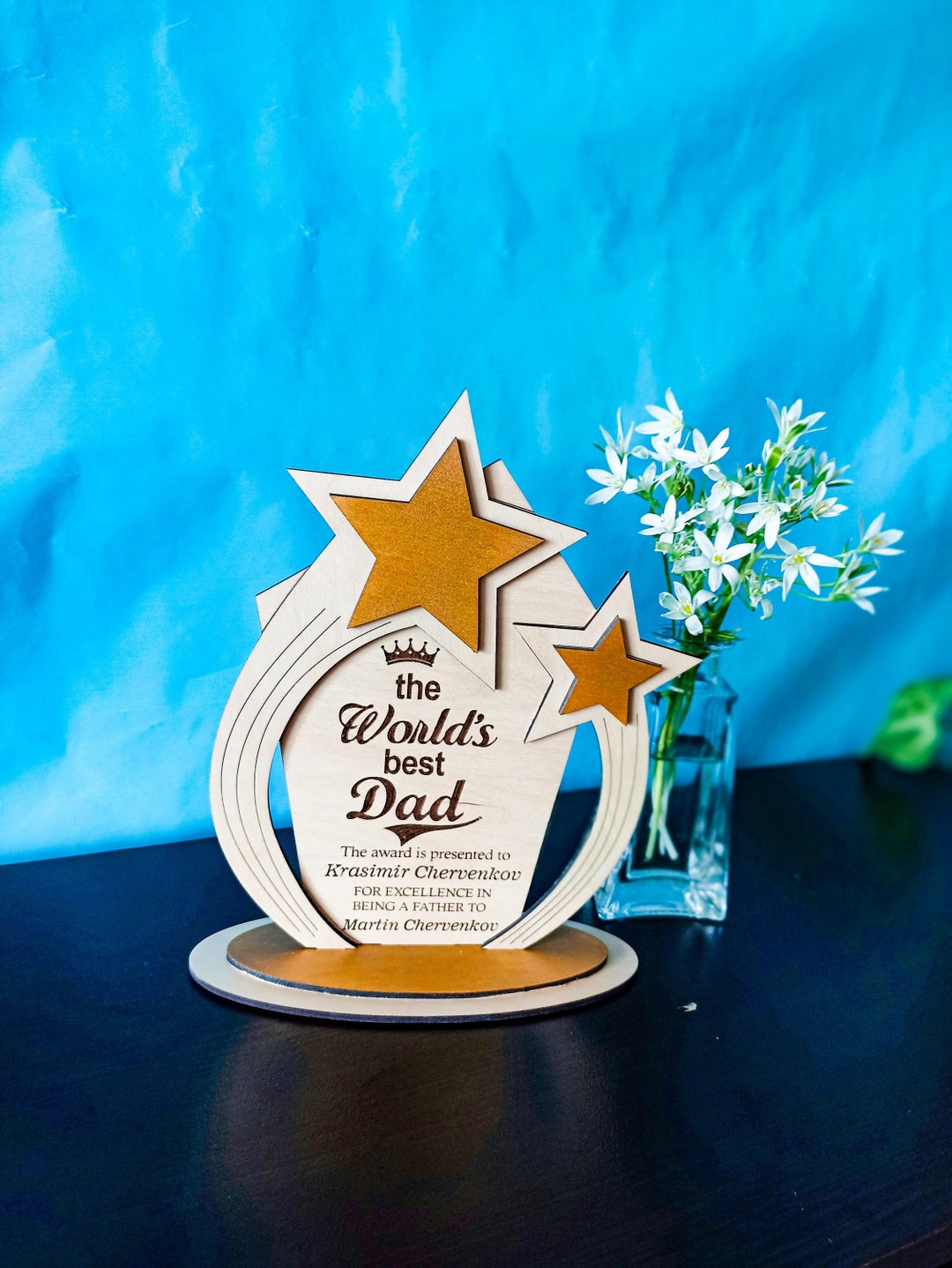 Father's Day Award Best Dad Winning Prize Great Personalised Gift for ...