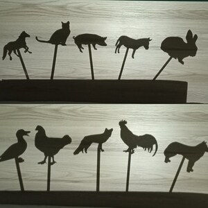 Farm Animal Shadow Theatre Figures, Play of Shadows Silhouette, Animal ...
