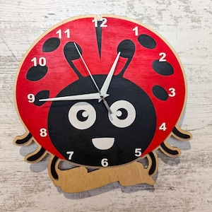 Adorable Wooden Ladybug Wall Clock - Fun and Functional Nursery Decor ...