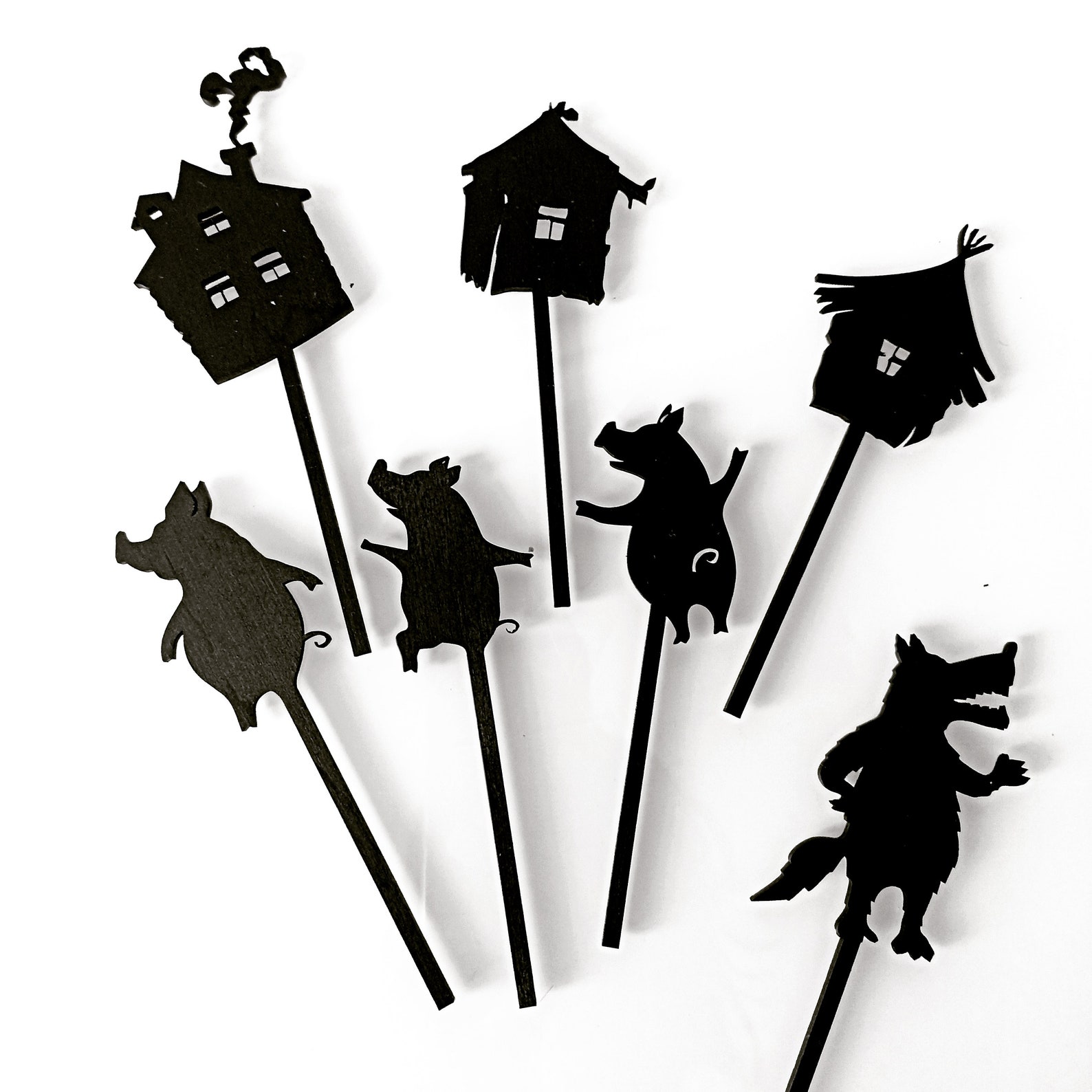 The Three Little Pigs Storytelling Shadow Puppetry Shadow Play - Etsy