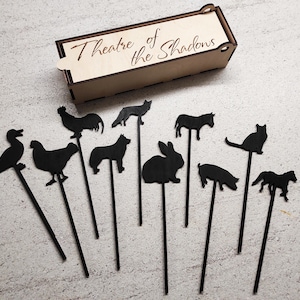 Shadow Theatre: Farm Animal Silhouette Figures, Kids Storytelling Gift ...