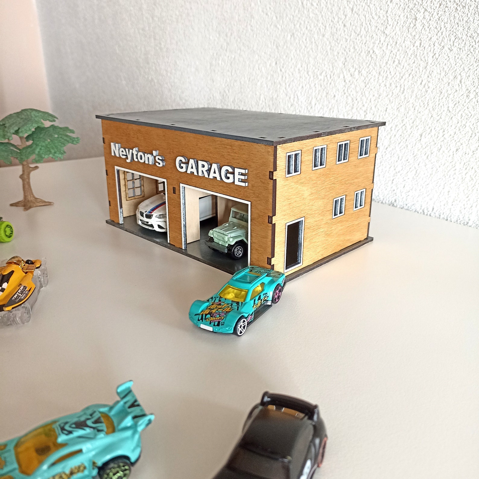 Personalized Wooden Toy Car Parking Garage, Toddler Boy Gift for ...