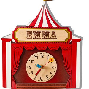 Unique Wall Clock Perfect Kids Room Decor Children's Circus Theme ...