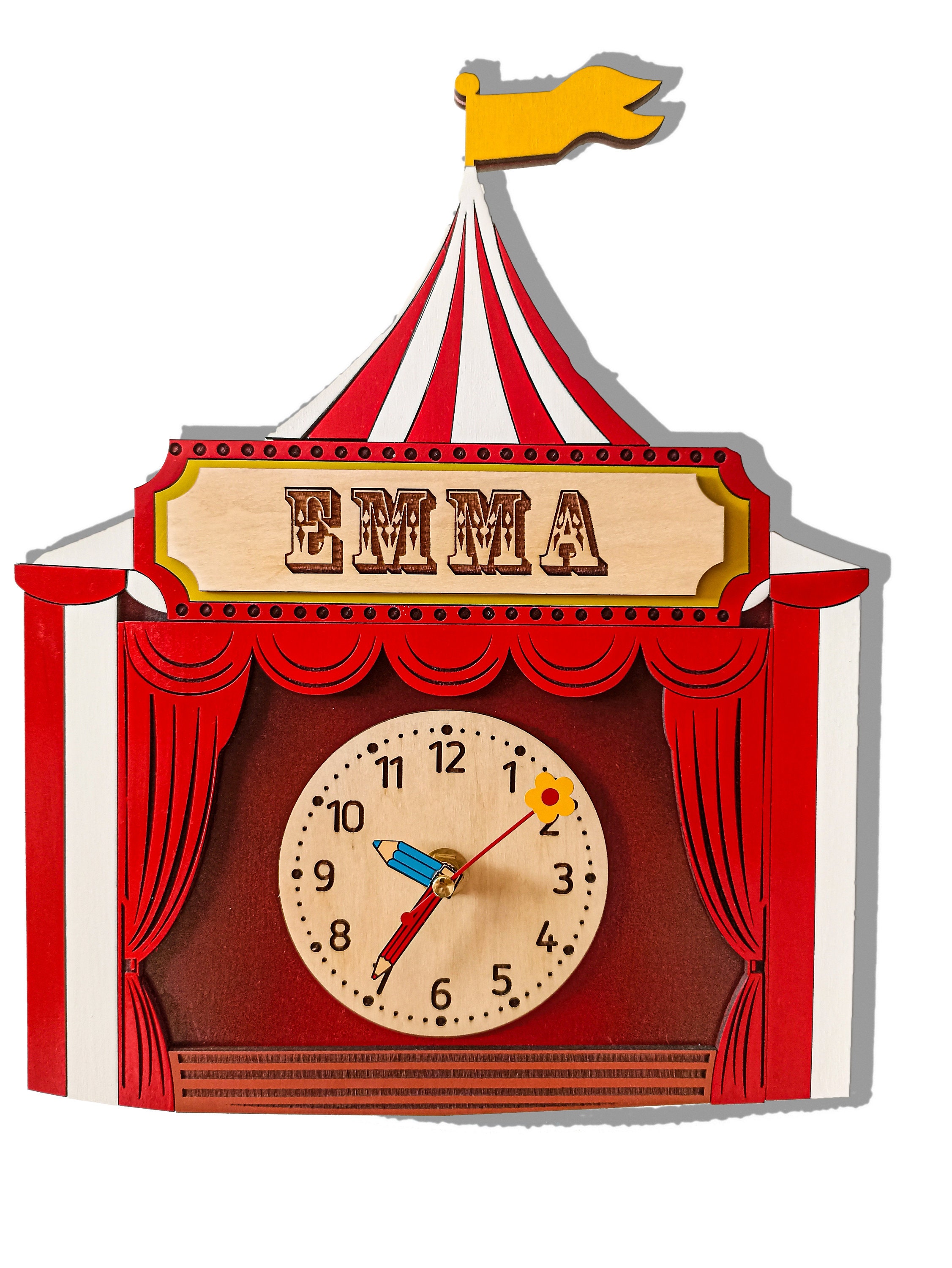 Unique Wall Clock Perfect Kids Room Decor Children's Circus Theme ...