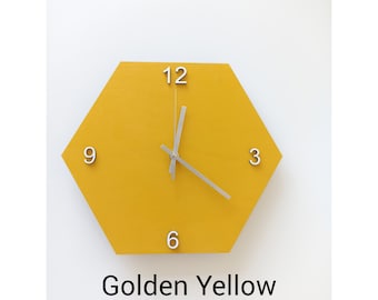 Wall Clock Modern Wooden Hexagon Wall Clock Unique Gifts - Etsy