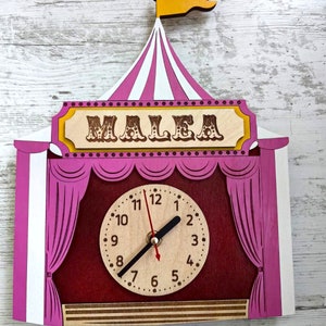 Unique Wall Clock Perfect Kids Room Decor Children's Circus Theme ...