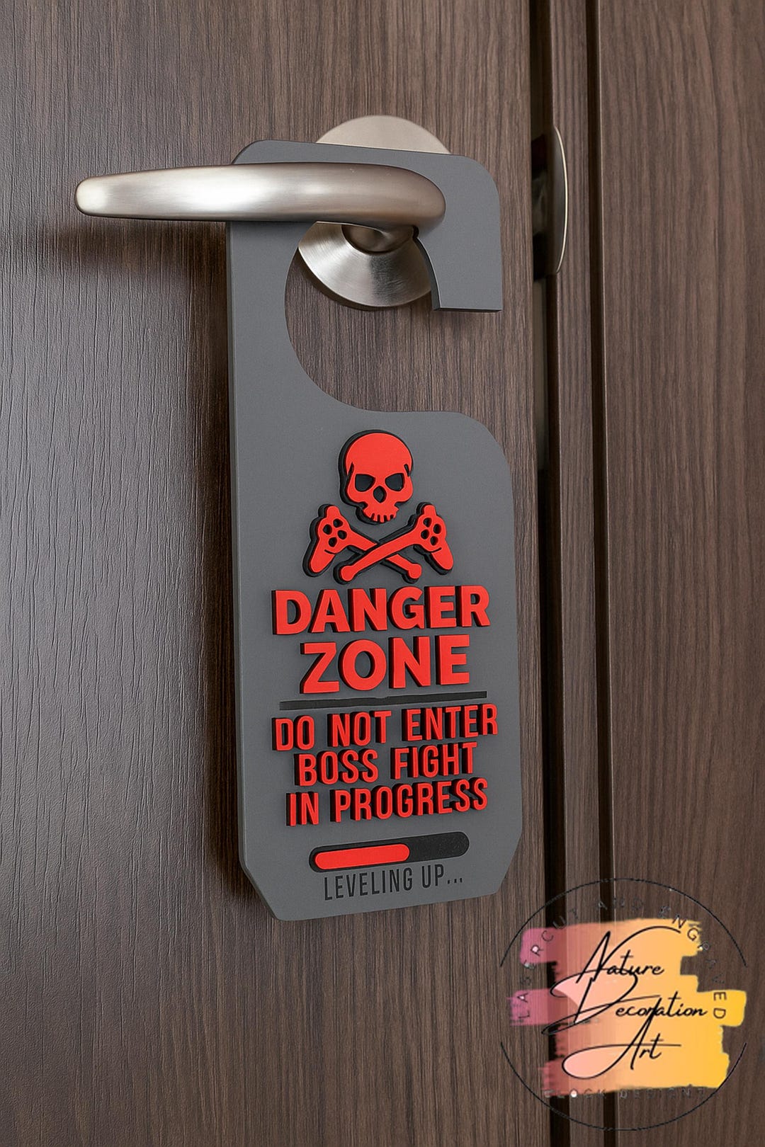 Gamer Door Hanger, Danger Zone - Do Not Disturb Sign, Laser Cut Wooden ...