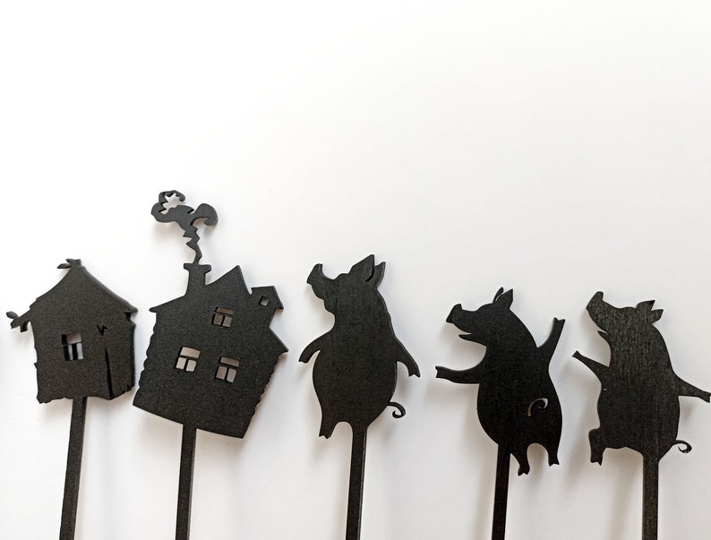 The Three Little Pigs Storytelling Shadow Puppetry Shadow Play - Etsy