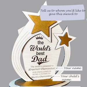 Father's Day Award Best Dad Winning Prize Great Personalised Gift for ...