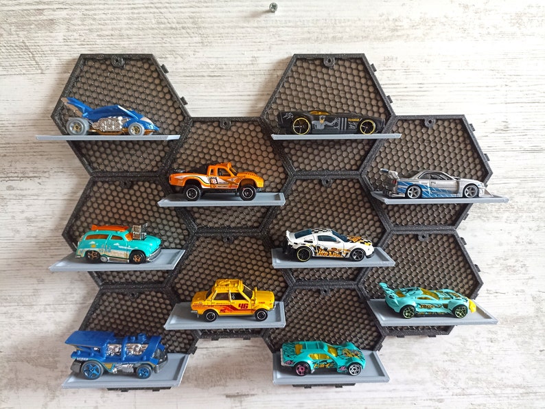Little Cars 1:64 3D Printed Shelf Display for Cars, Honeycomb Shaped ...