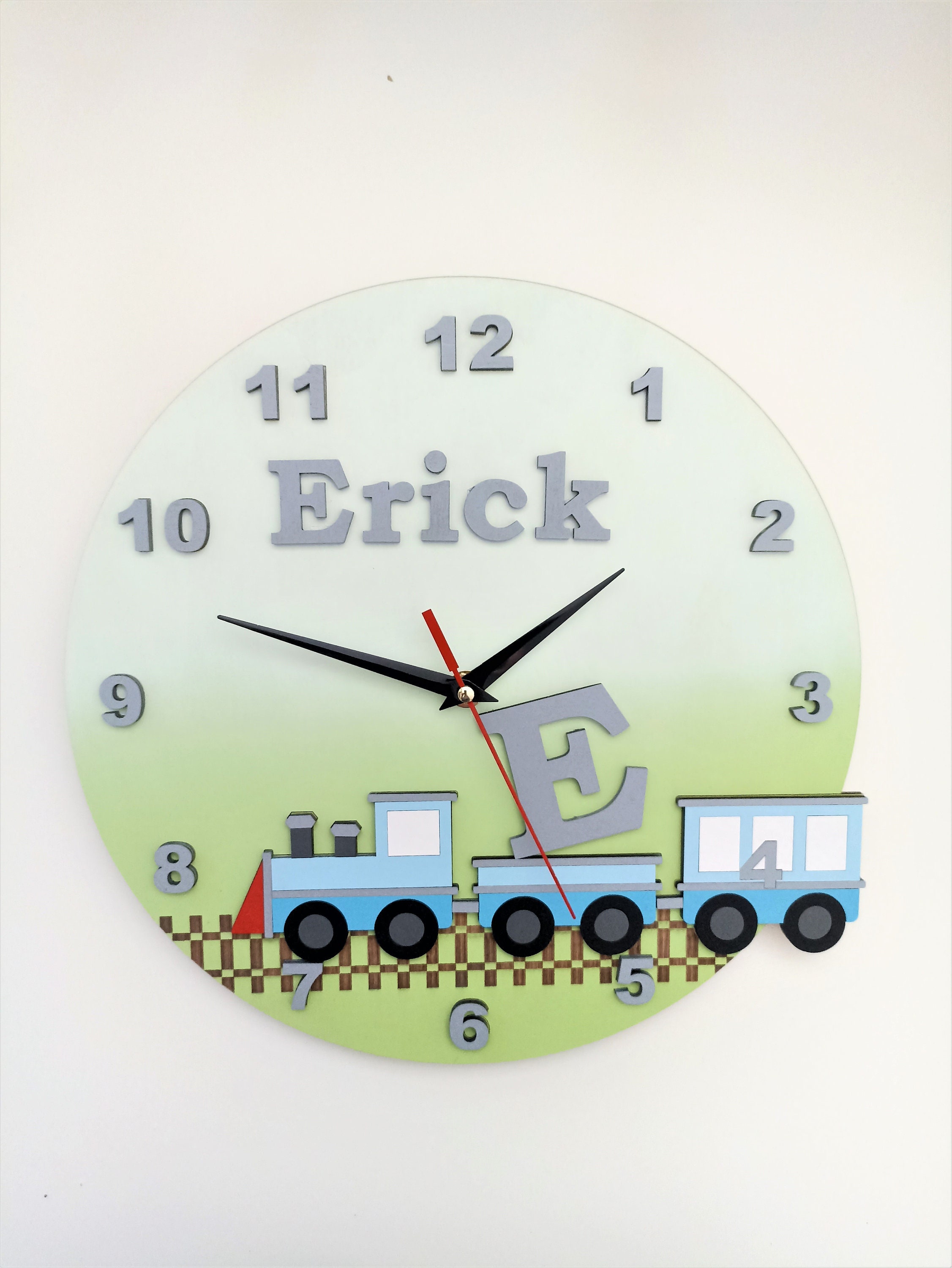 Personalized Boys Train Wall Clock Customizable With Name Great Gift ...