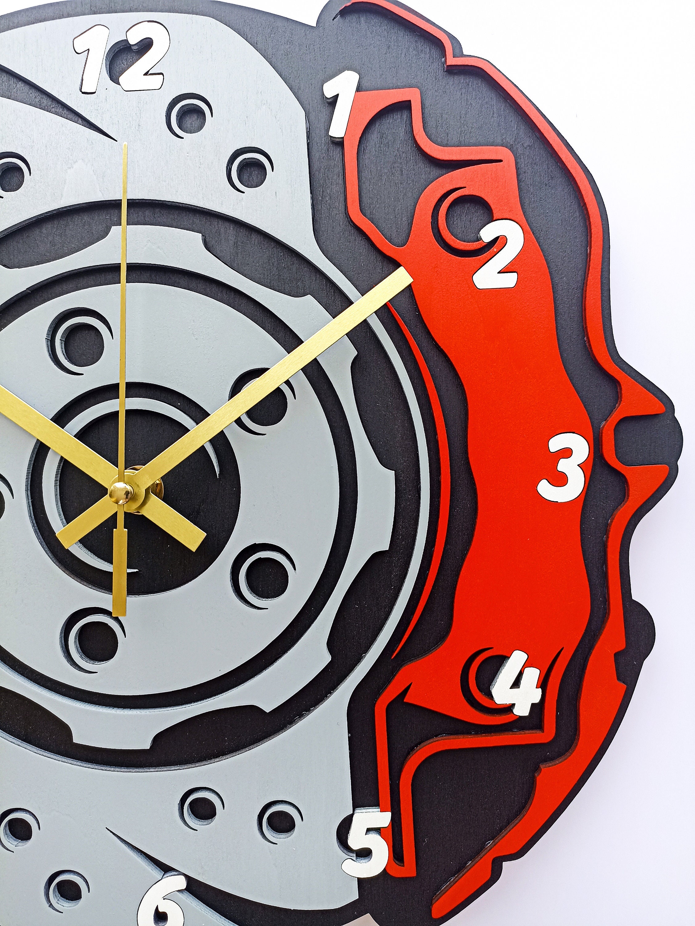 Mechanic Wall Clock, Wooden Decor for Car Service, Boys Car Wall Art ...