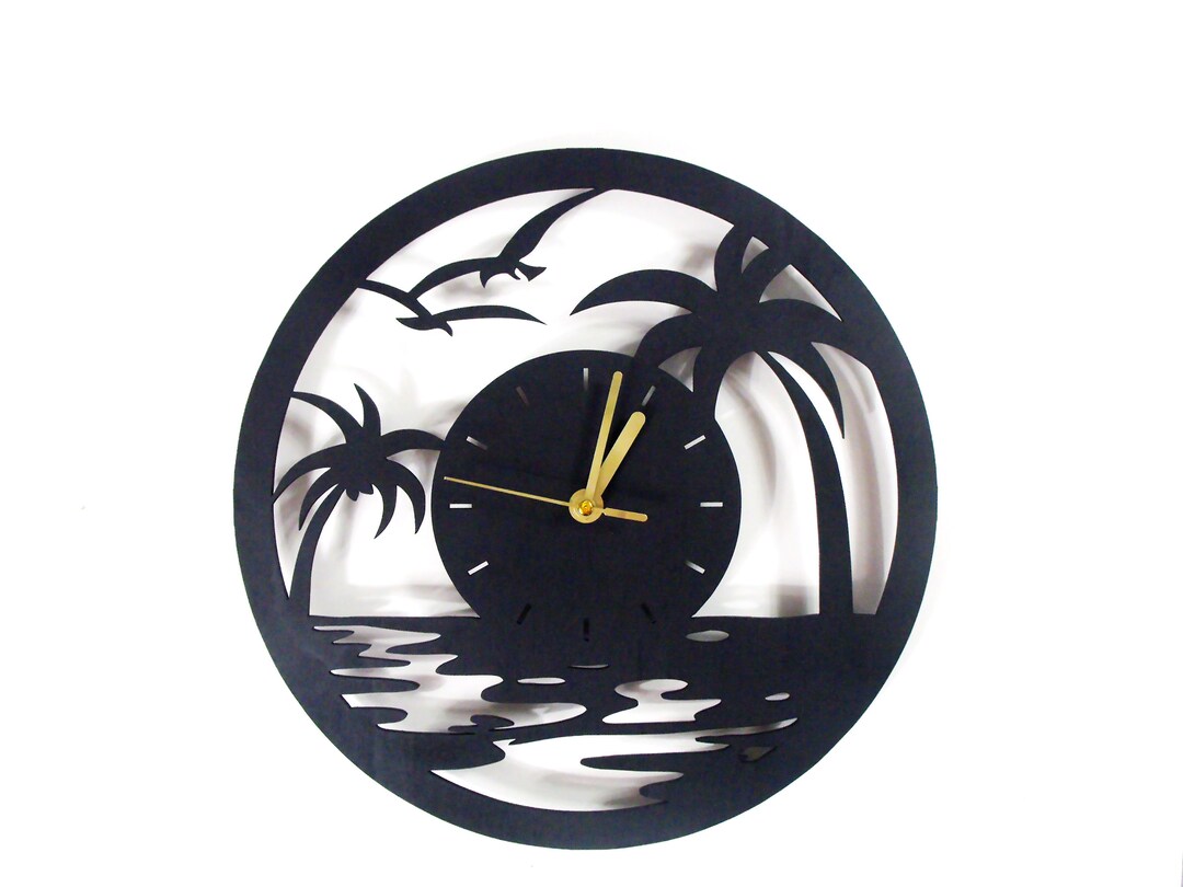 Palm Beach Clock, Wooden Summer Timepiece, Beach House Decor, Gift for ...