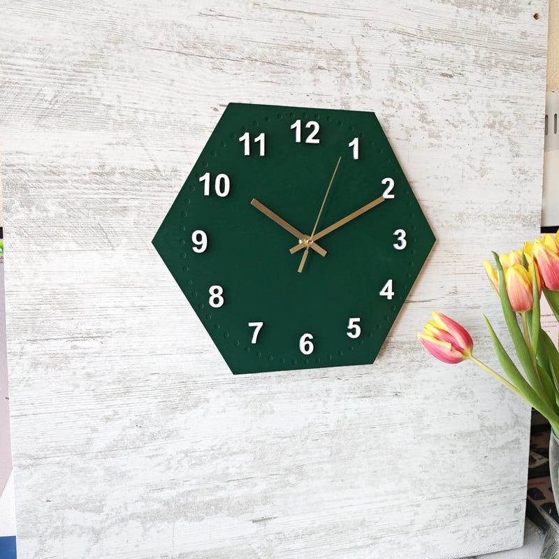 Hexagon Clock - Etsy New Zealand