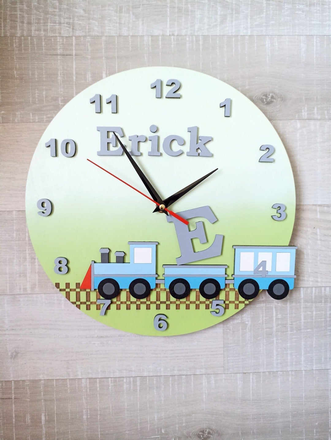 Personalized Boys Train Wall Clock - Customizable With Name - Great ...