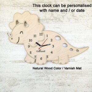 Dinosaur Nursery Wall Clock, Cute Bedroom Decor, Baby Triceratops ...