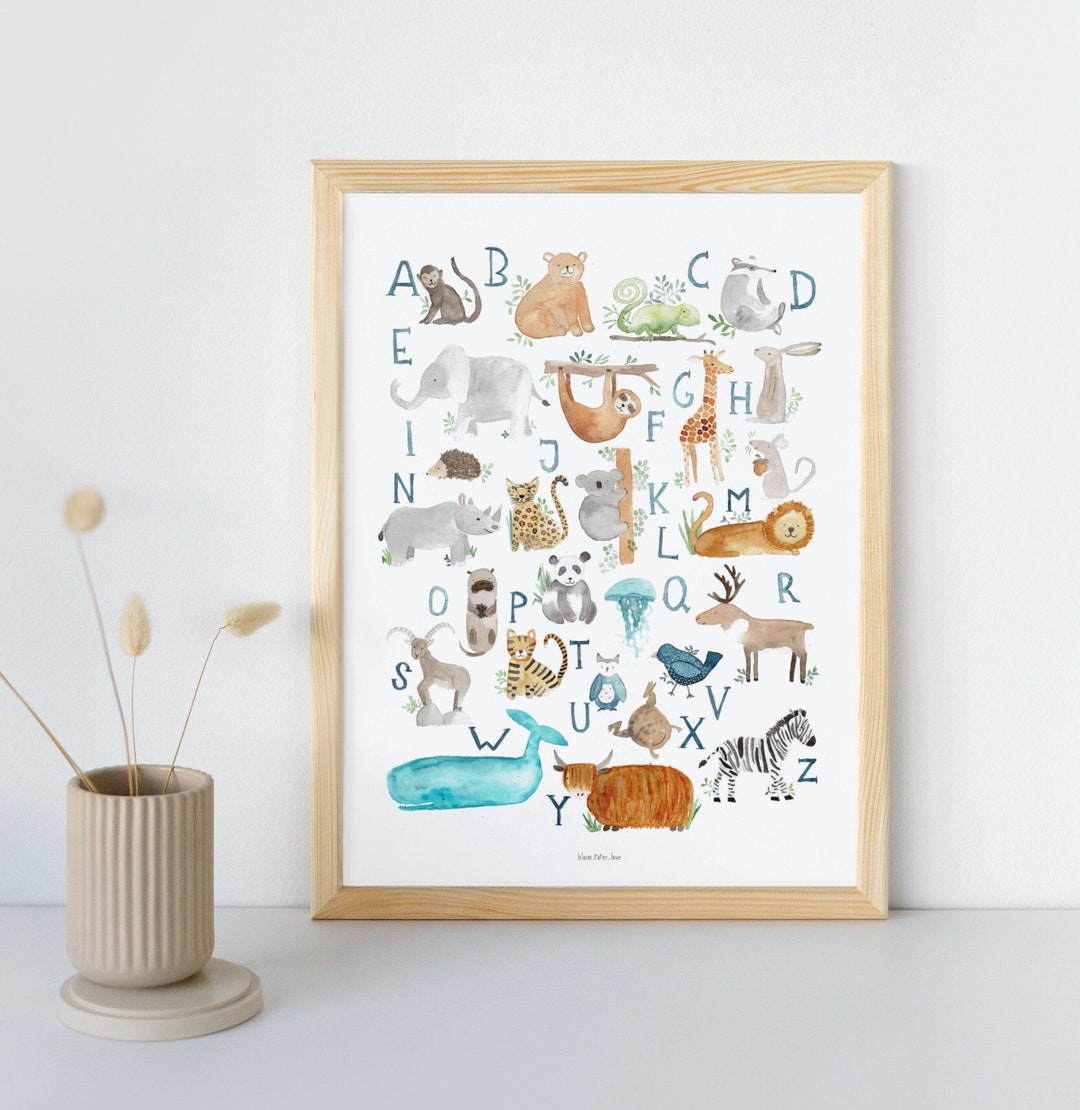 Poster DIN A3 abc Animals Decoration - Etsy