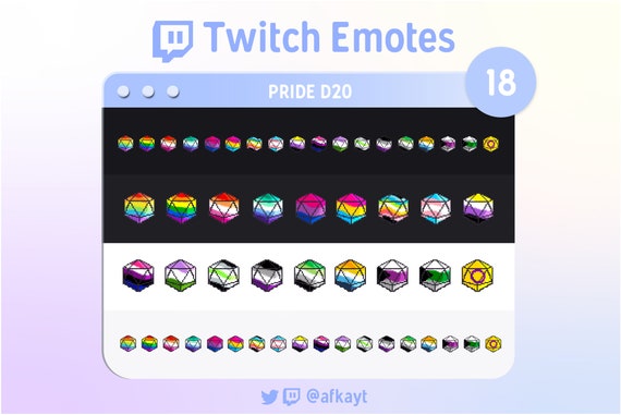 FREE Pride D20 Twitch Emotes 18 Pack Ready to Use Pixel - Etsy
