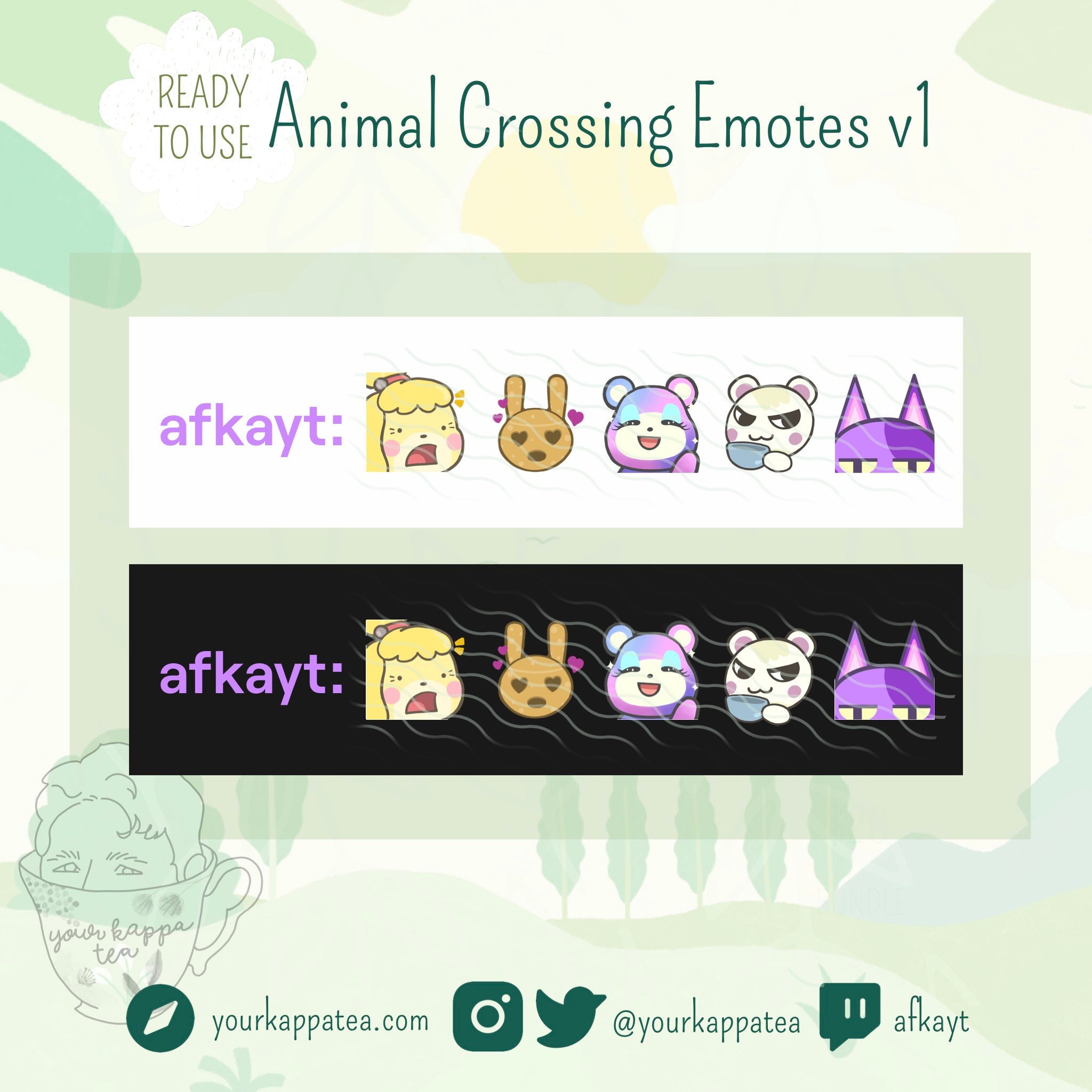 Premade Animal Crossing Twitch Emotes | Discord | Ready to Use - Etsy