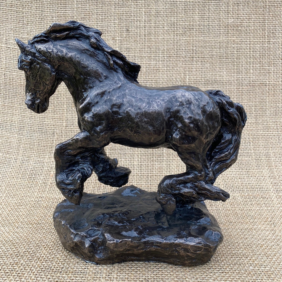 Heavy Draft Horse Cantering Sculpture Figurine Cold Cast - Etsy