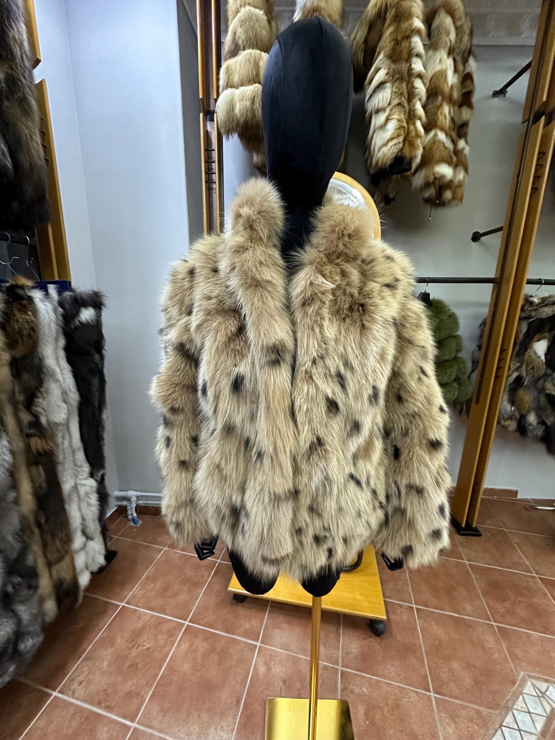 Women's Fox Fur Bobcat Jacket: Spotted Leopard Print Loose Coat - Etsy