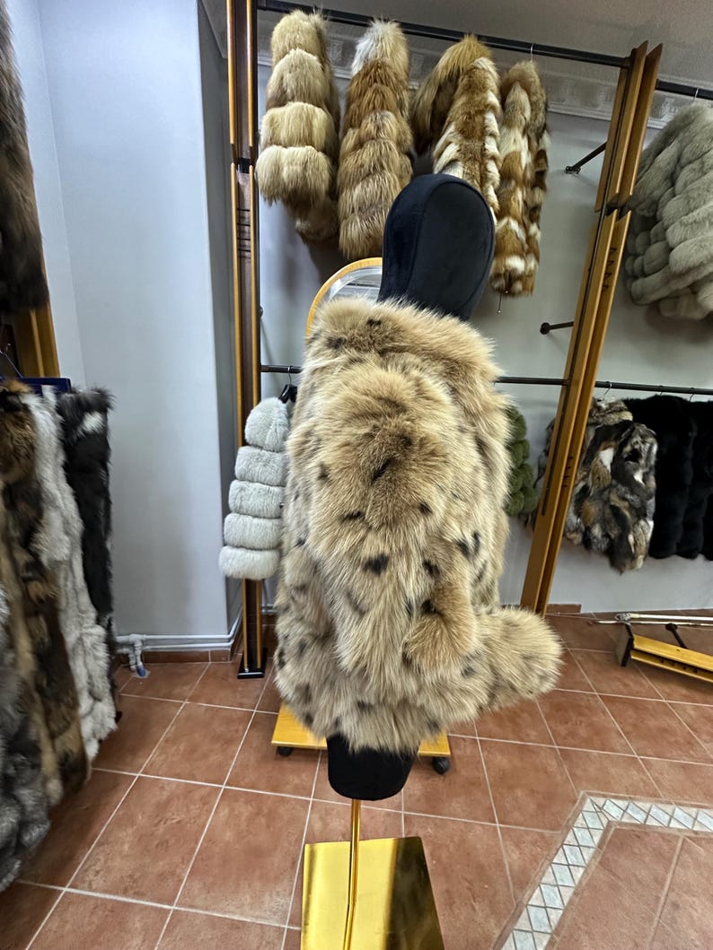 Women's Fox Fur Bobcat Jacket: Spotted Leopard Print Loose Coat - Etsy