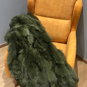 Forest Green Fur Blanket: Satin Lined Throw - Etsy