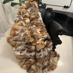 Real Cross Fox Fur Blanket/throw for Your Bedroom or Your Living Room ...