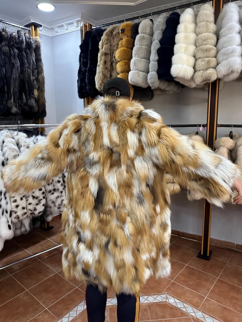 Real Cross/red Fox Fur Men Coat - Etsy