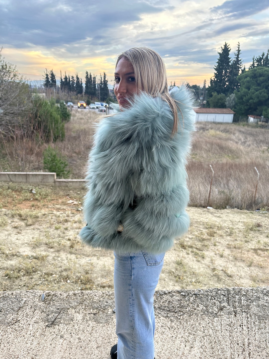 Ciel Platinum Fox Fur Hooded Jacket Small Size Only(exclusive) - Etsy