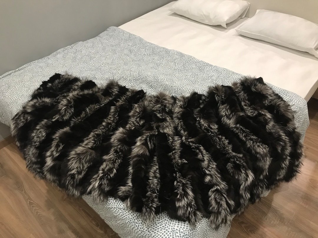 Silver Fox Fur Rug/throw Limited Edition - Etsy