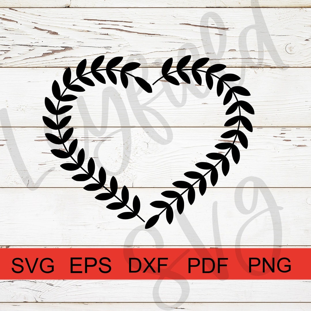 Heart Wreath Svg, Decorative Heart Svg, Valentine's Day Svg, Decorative ...