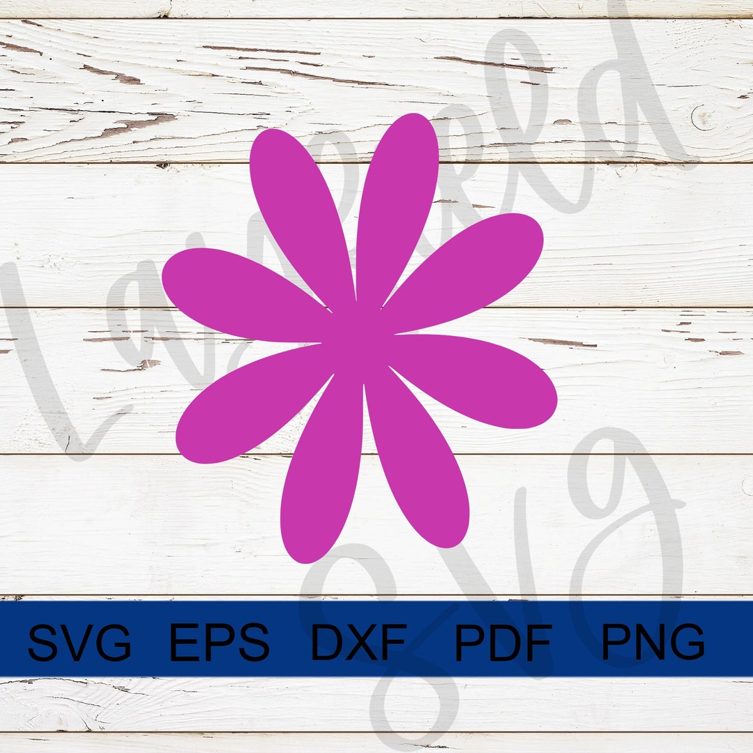 Flower Svg, Pretty Flower Svg, Retro Flower, Flower Png, (svg, Eps, Dxf ...