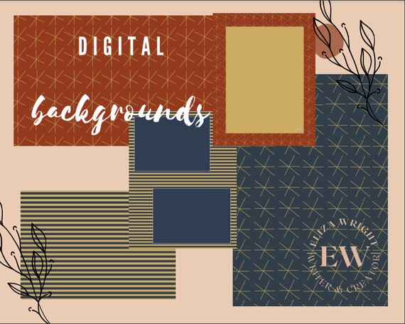 Modern Digial Backgrounds-boho Color Theme - Etsy