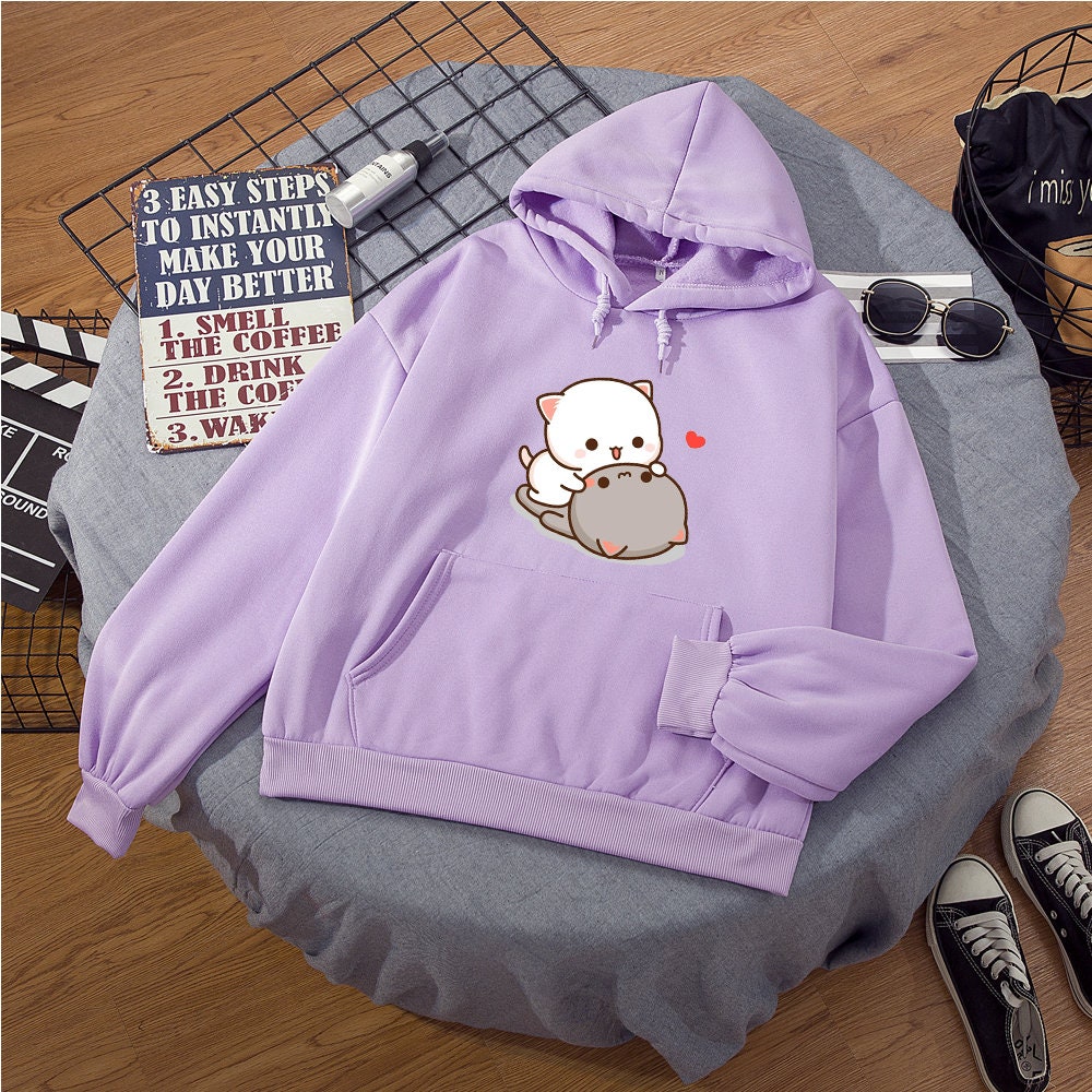 Cute Cat Cartoon Print Hoodies Kawaii Hoodie Kawaii - Etsy