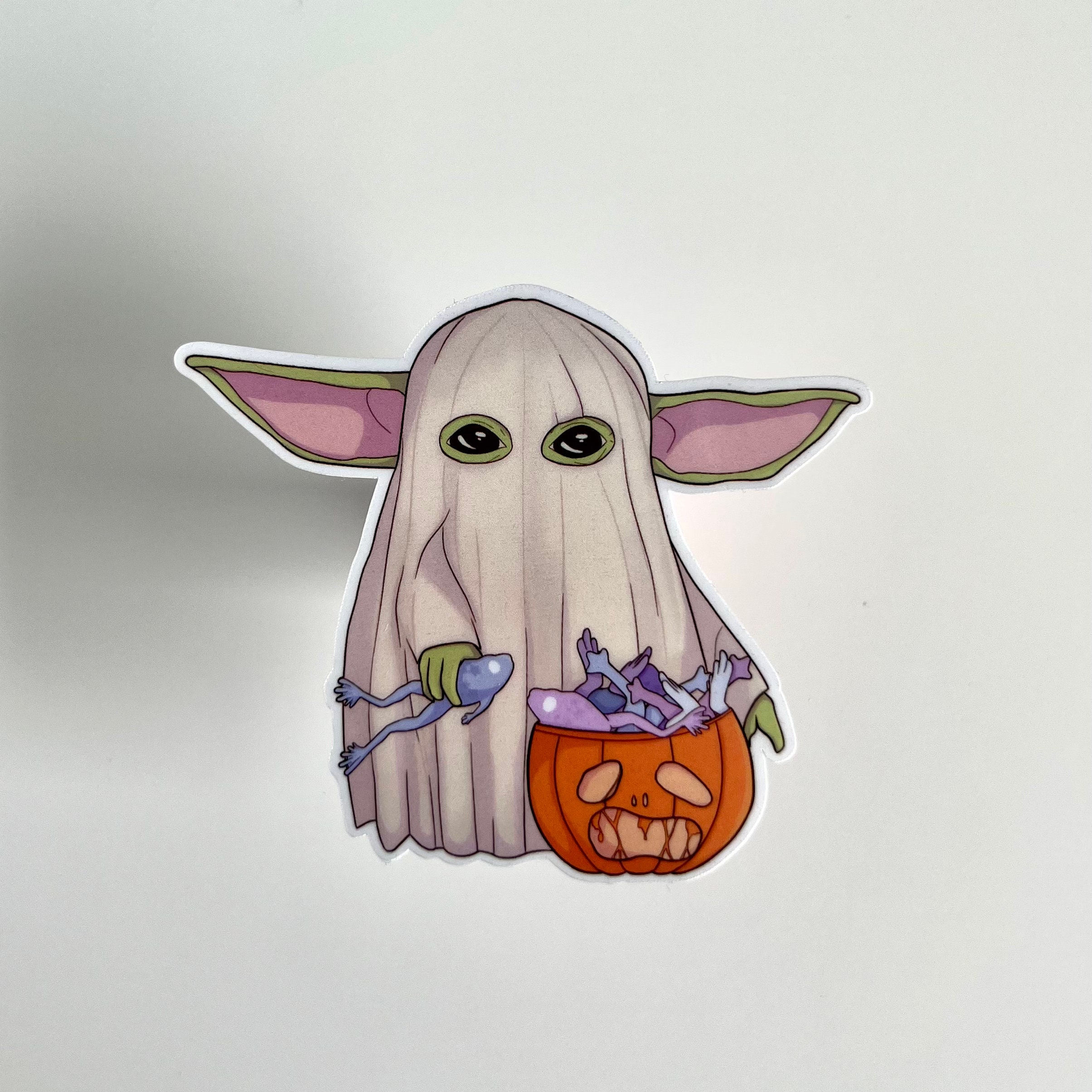 Grogu Halloween mandalorian Style Glossy Vinyl Sticker - Etsy
