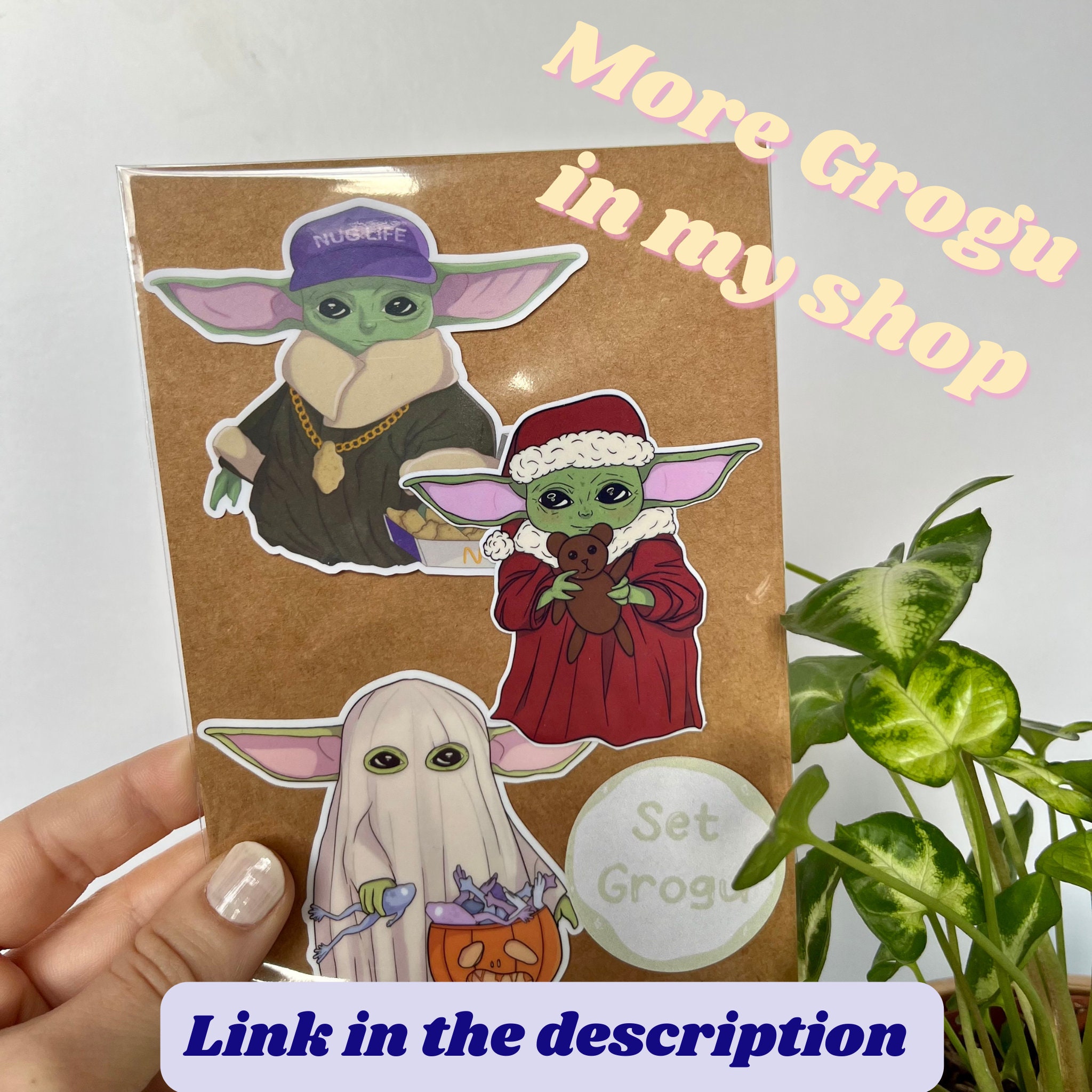 Grogu Halloween mandalorian Style Glossy Vinyl Sticker - Etsy