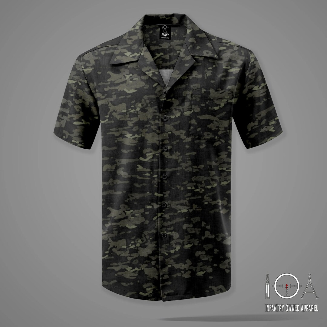 Black Multicam Camo Men's Hawaiian Shirt - Etsy
