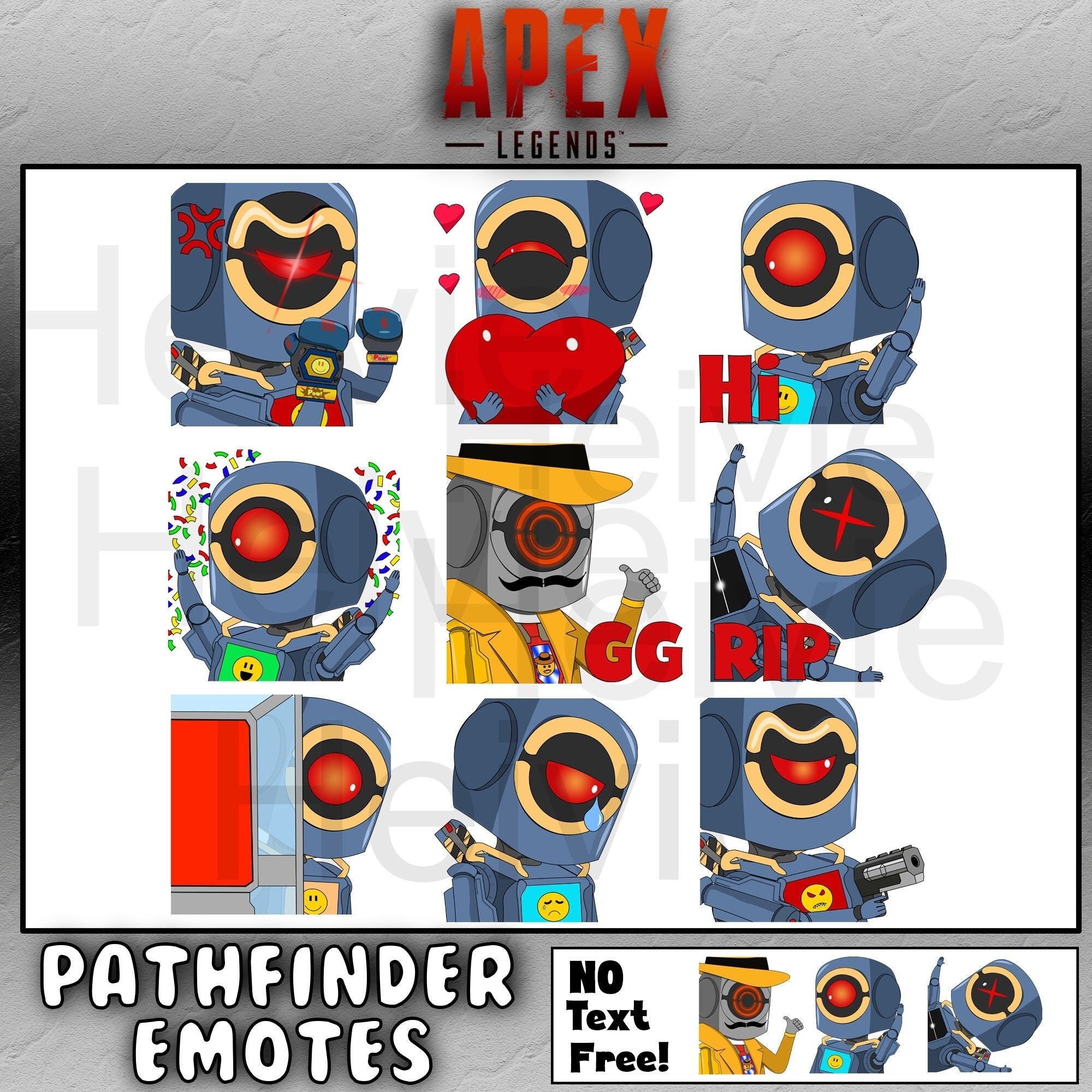 Apex Legends Pathfinder Chibbi Emotes for Twitch, Youtube, Discord, Etc ...