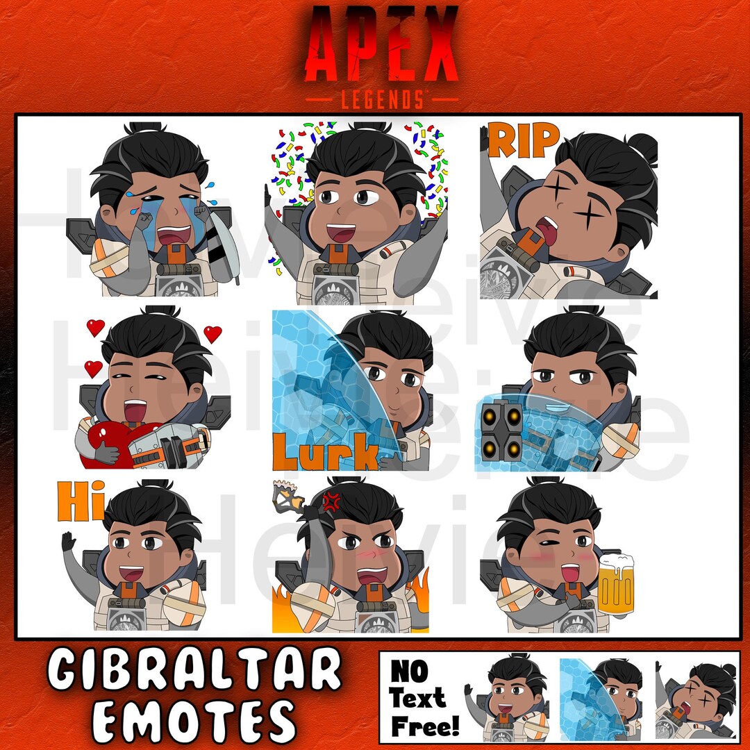 Apex Legends Gibraltar Chibbi Emotes for Twitch, Youtube, Discord, Etc ...