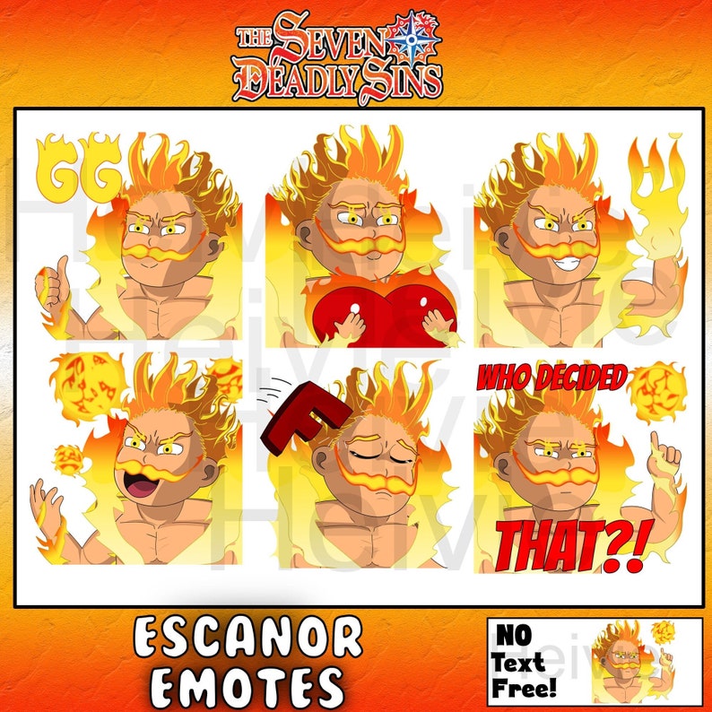 The Seven Deadly Sins Ultimate One Escanor Chibbi Emotes for Twitch ...
