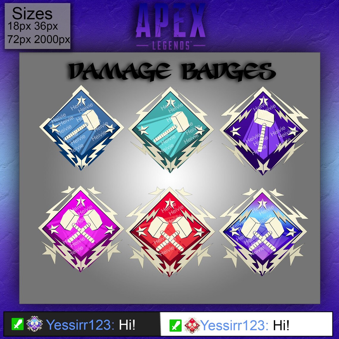 Apex Damage Subscription/bits Badges - Etsy